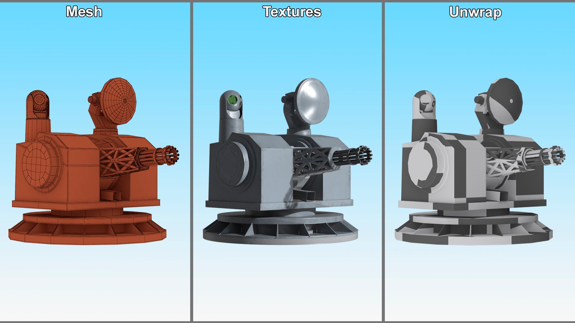 Type 1130 11-Barrel 30mm CIWS 3D Model - TurboSquid 2362536