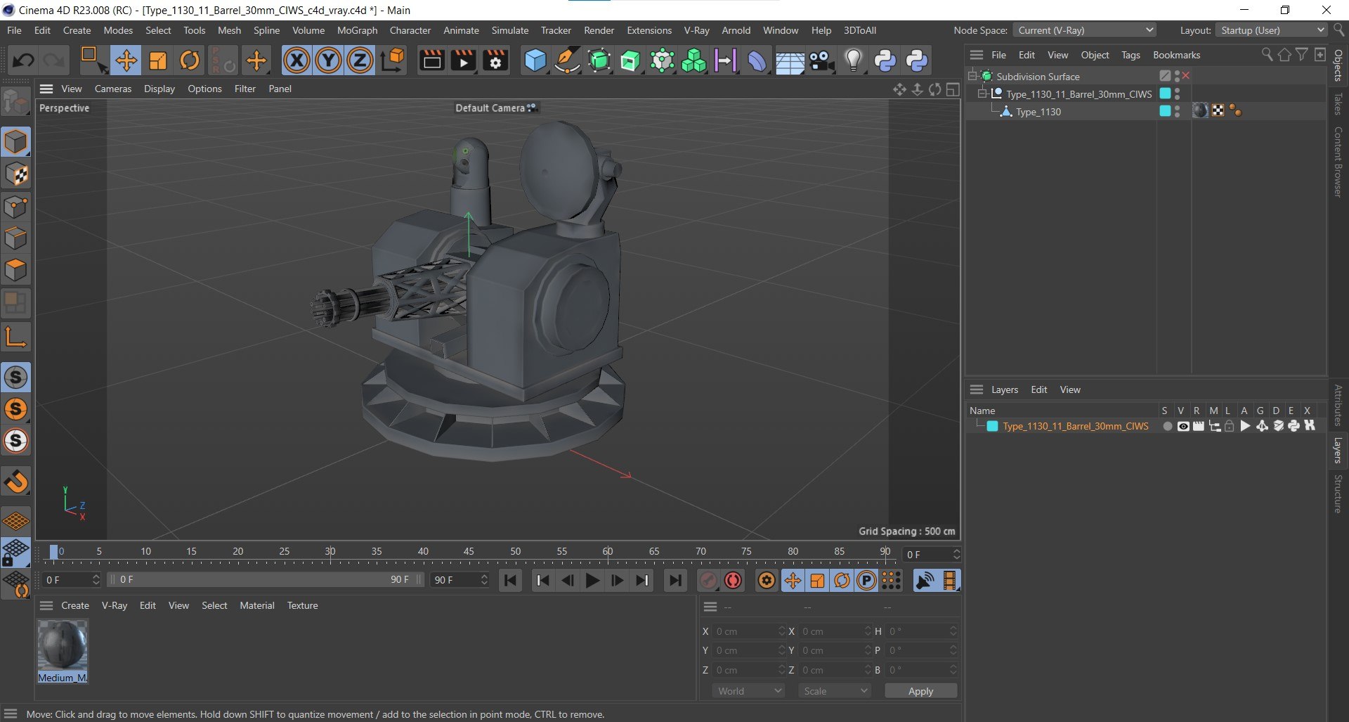 Type 1130 11-Barrel 30mm CIWS 3D Model - TurboSquid 2362536