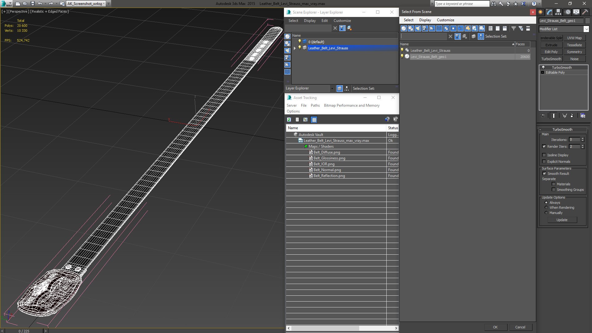 3D Leather Belt Levi Strauss model - TurboSquid 2040280
