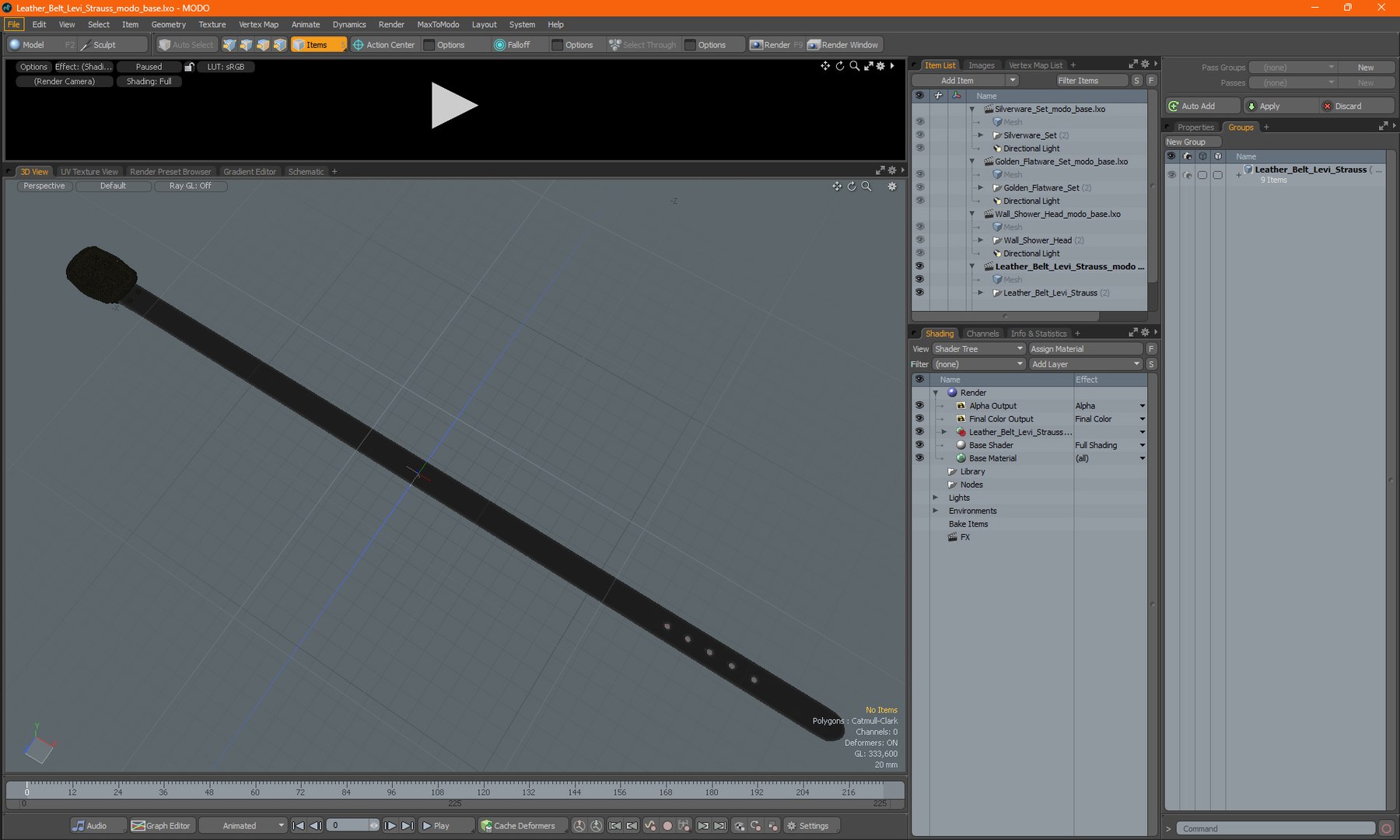 3D Leather Belt Levi Strauss model - TurboSquid 2040280