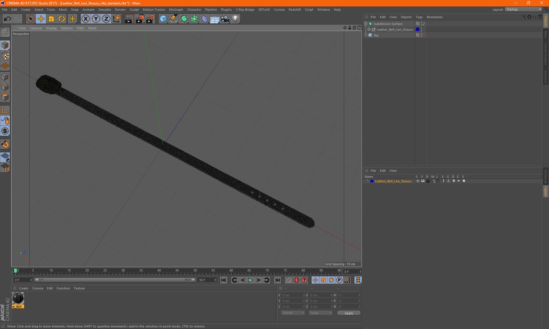 3D Leather Belt Levi Strauss model - TurboSquid 2040280