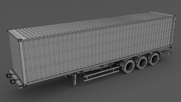 modelo 3d Chassis Semi Trailer with MSC Shipping Container - TurboSquid ...