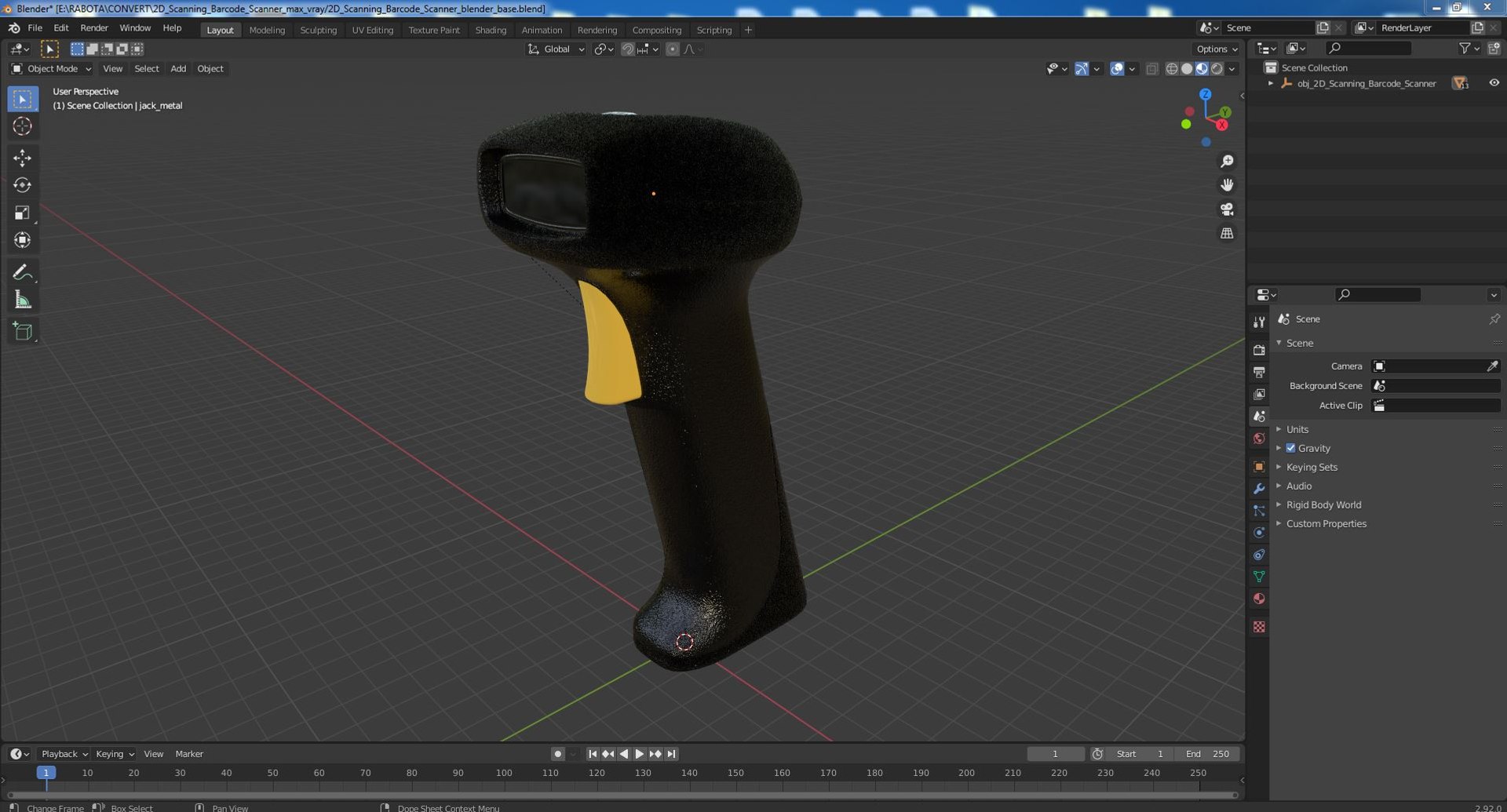 3D 2D Scanning Barcode Scanner Model - TurboSquid 2113220