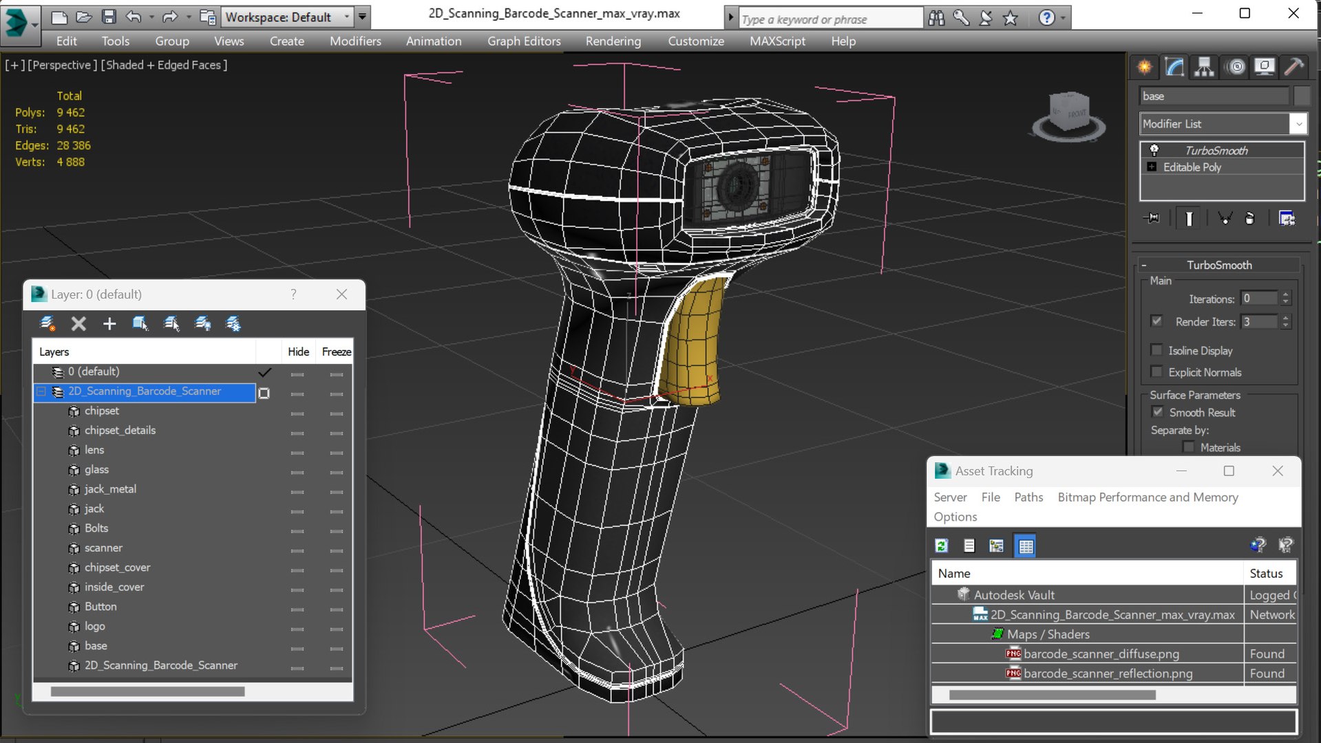 3D 2D Scanning Barcode Scanner Model - TurboSquid 2113220