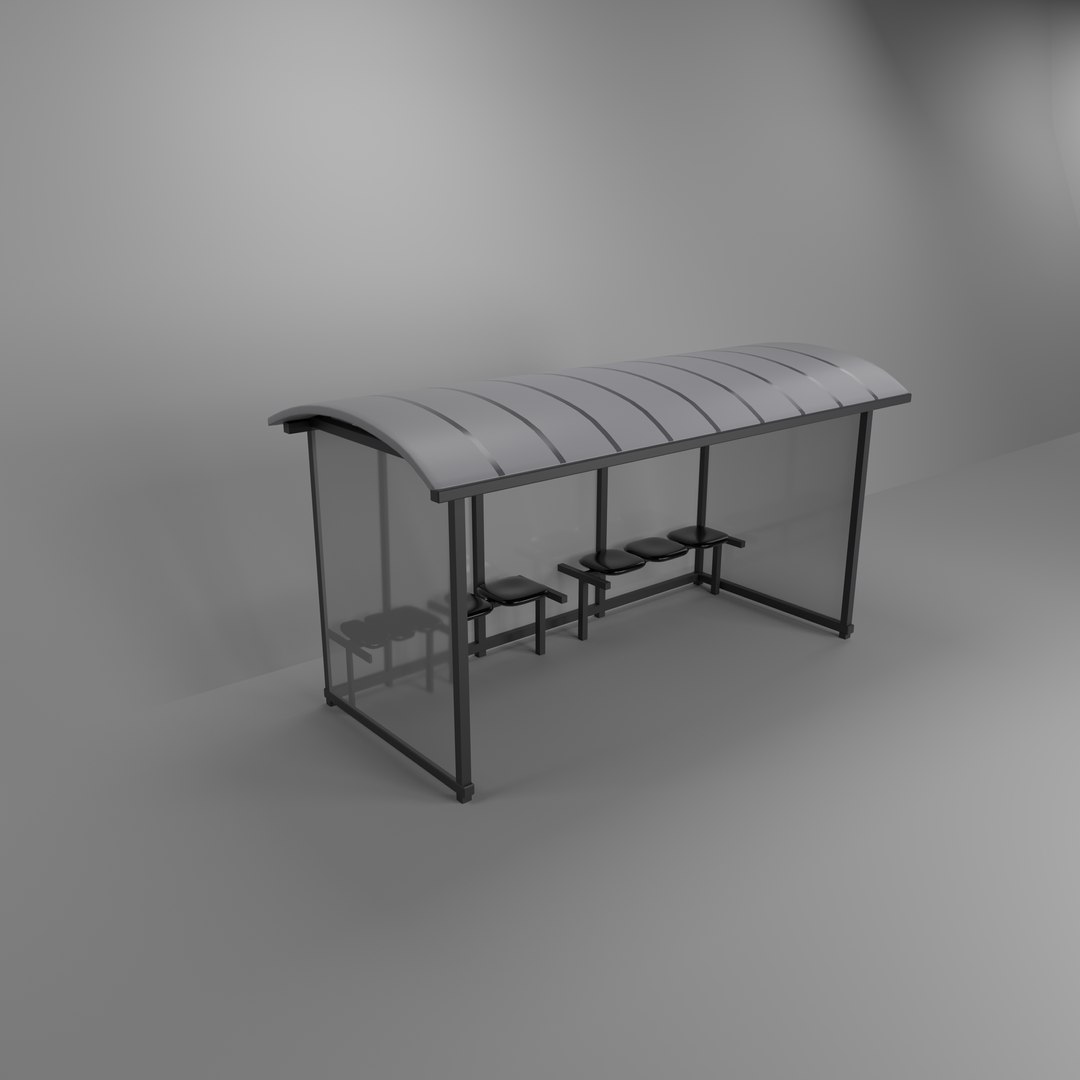 3D Model Bus Stop Low-poly 3D Model - TurboSquid 2334412
