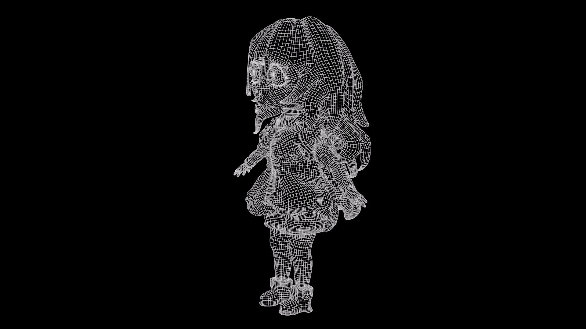 3D Model Cartoon Style Cute Chibi Girl - TurboSquid 2098897