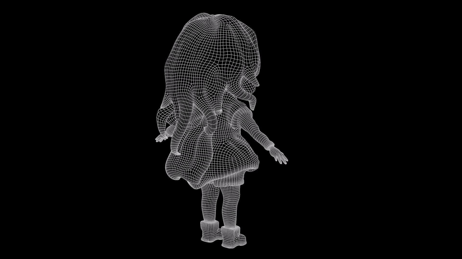 3D Model Cartoon Style Cute Chibi Girl - TurboSquid 2098897