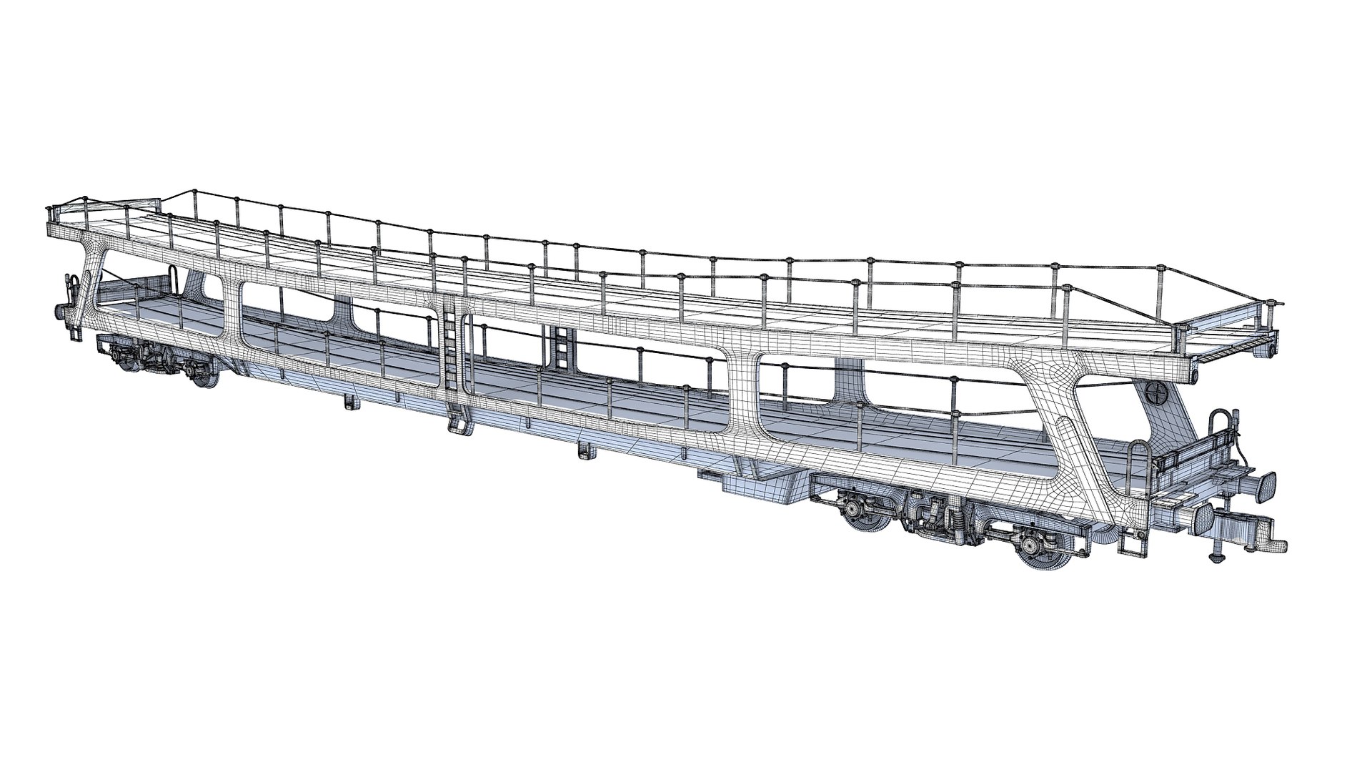 3D Model Car Transporter Railroad Wagon - TurboSquid 1595594