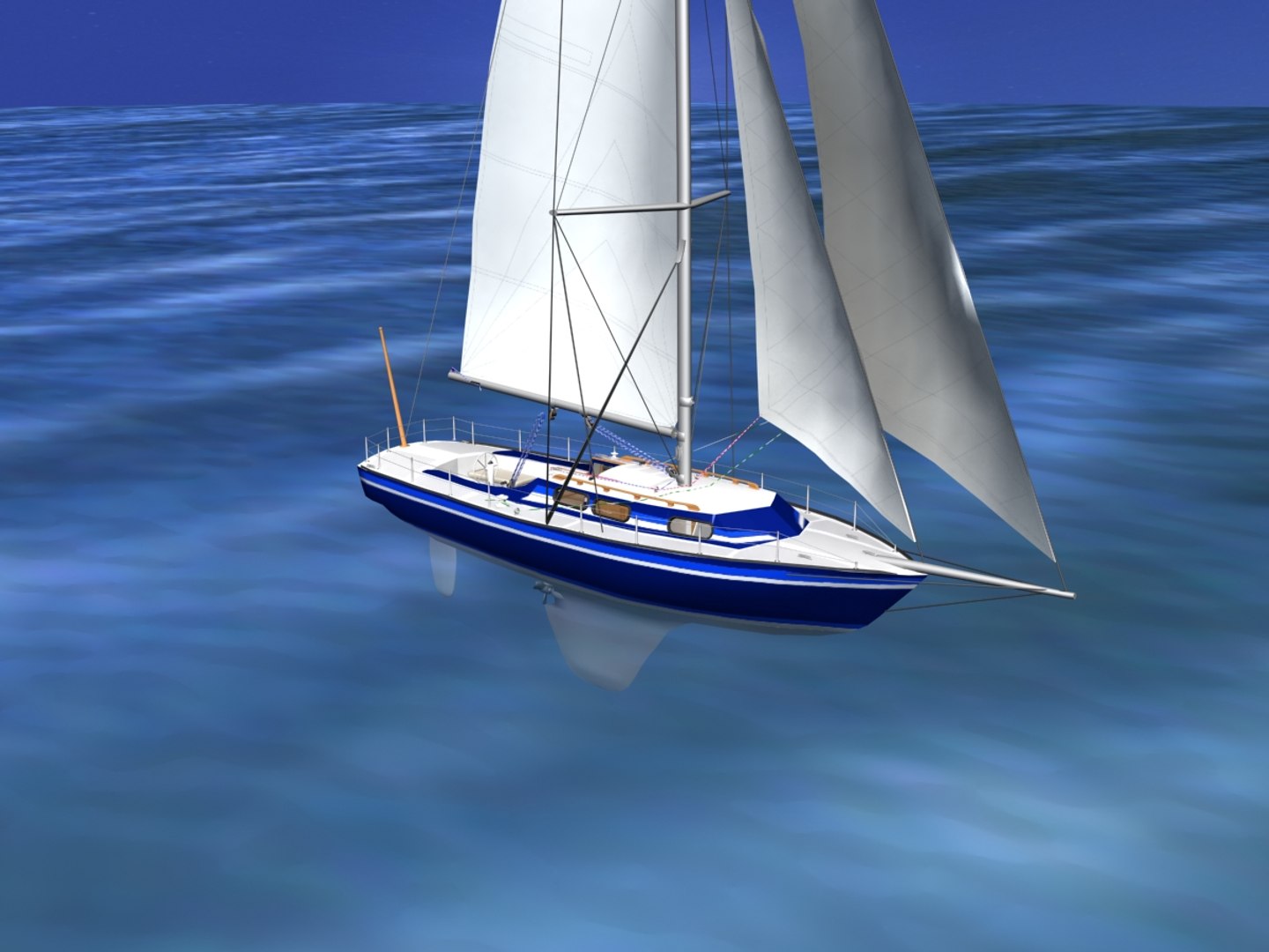 3D Model Cutter Rigged Sailing Sailboats - TurboSquid 1306341