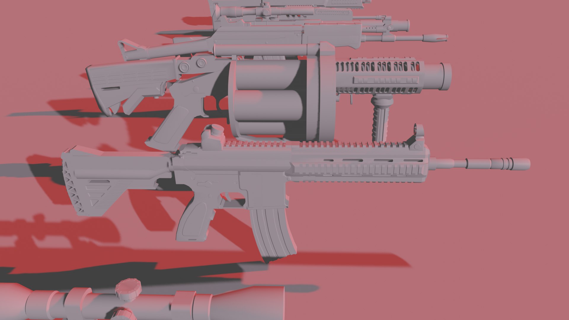 3D 3d Weapons Guns Pack - TurboSquid 1928195