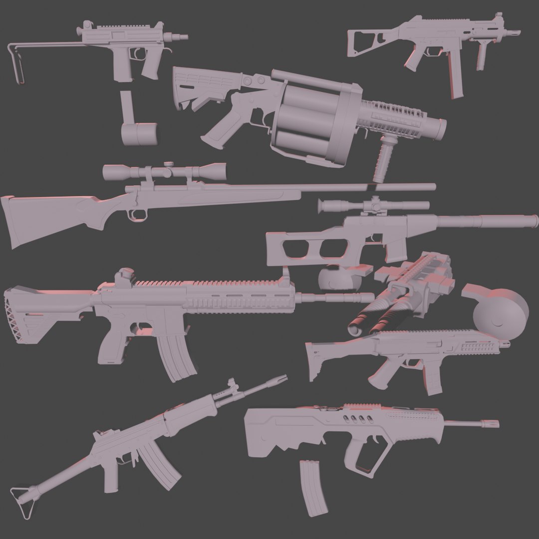 3D 3d Weapons Guns Pack - TurboSquid 1928195