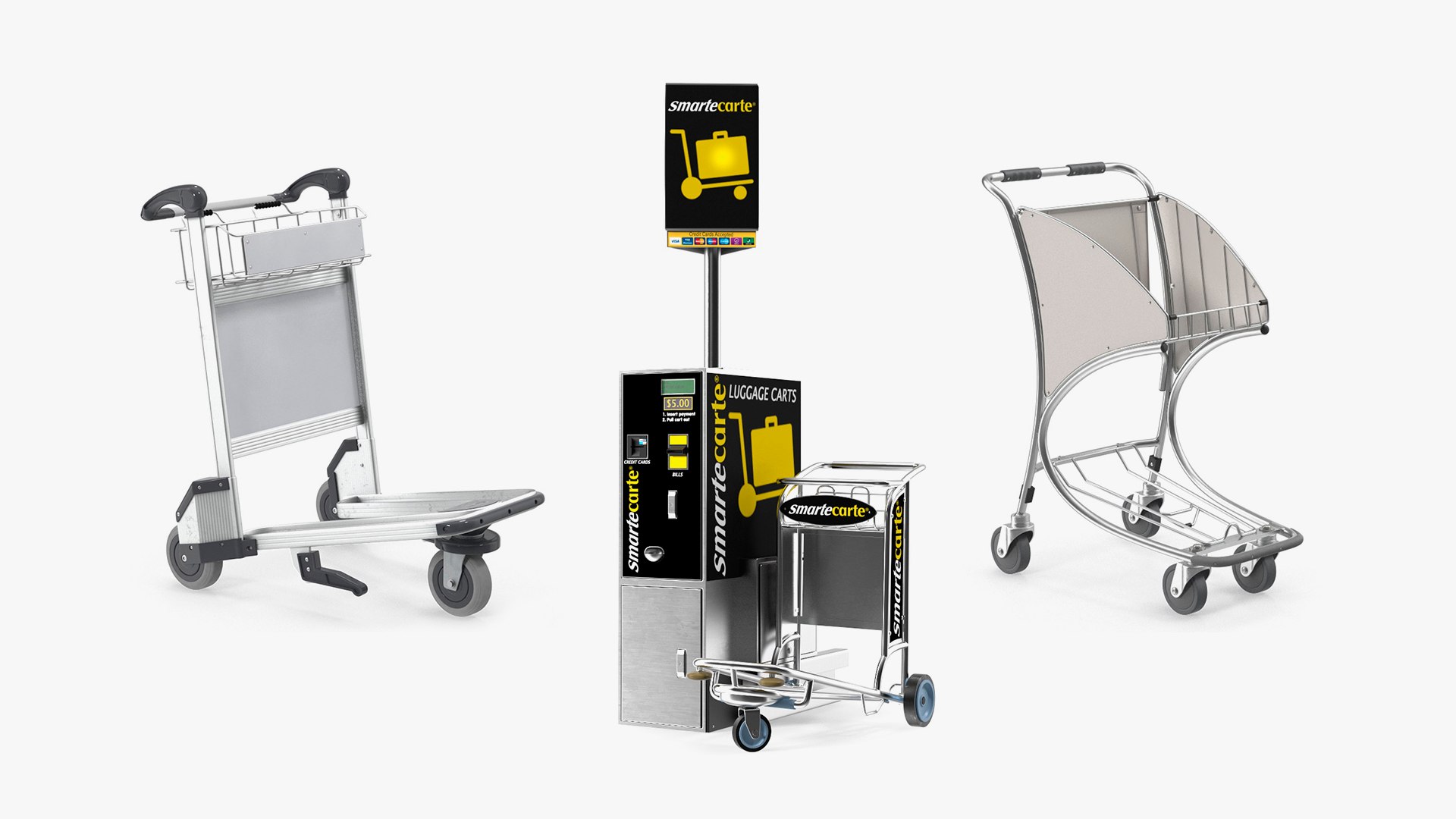Airport Carts Collection 3D model - TurboSquid 2124353