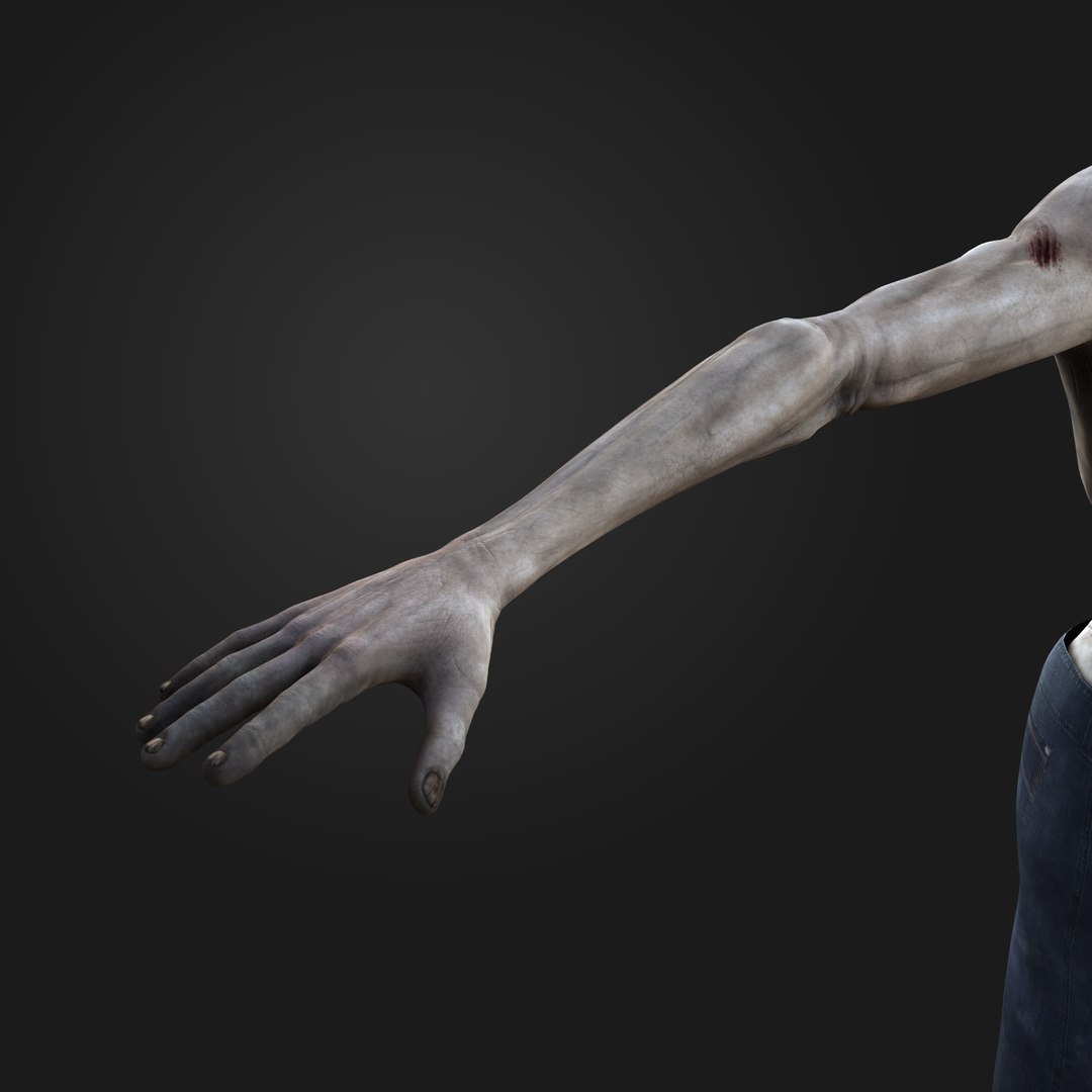 zombie character rig 3d model