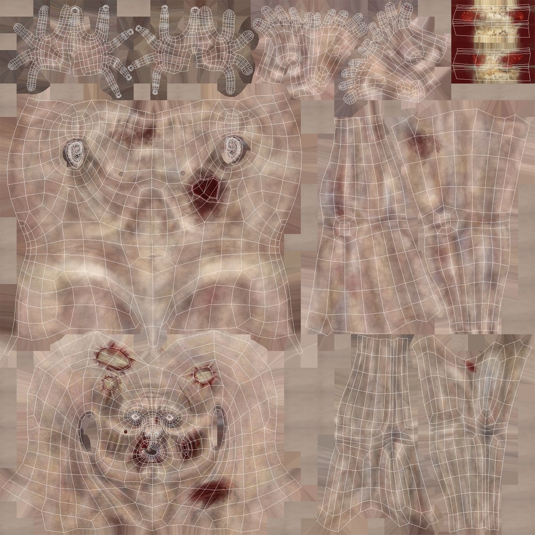 zombie character rig 3d model