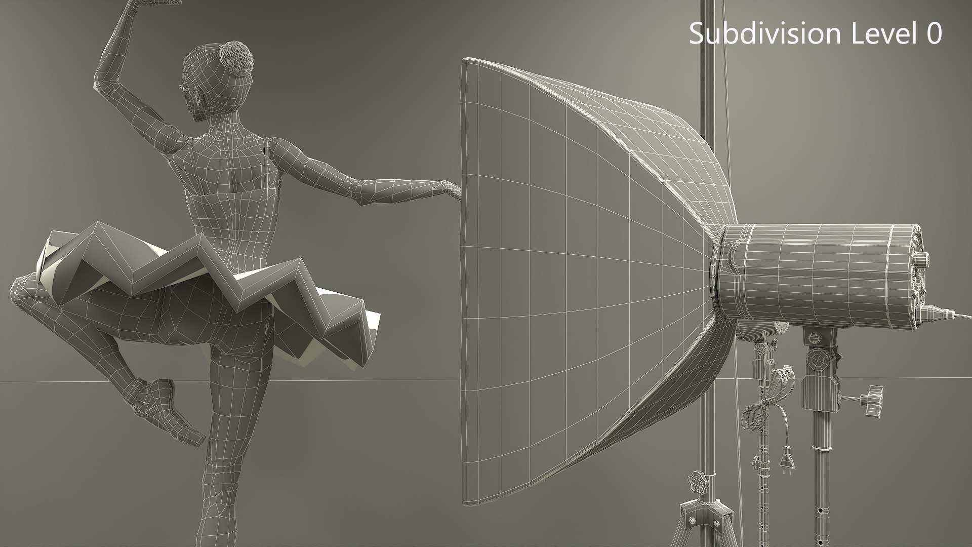 Photo Studio Setup With Female Ballet Dancer 3D Model - TurboSquid 2302691
