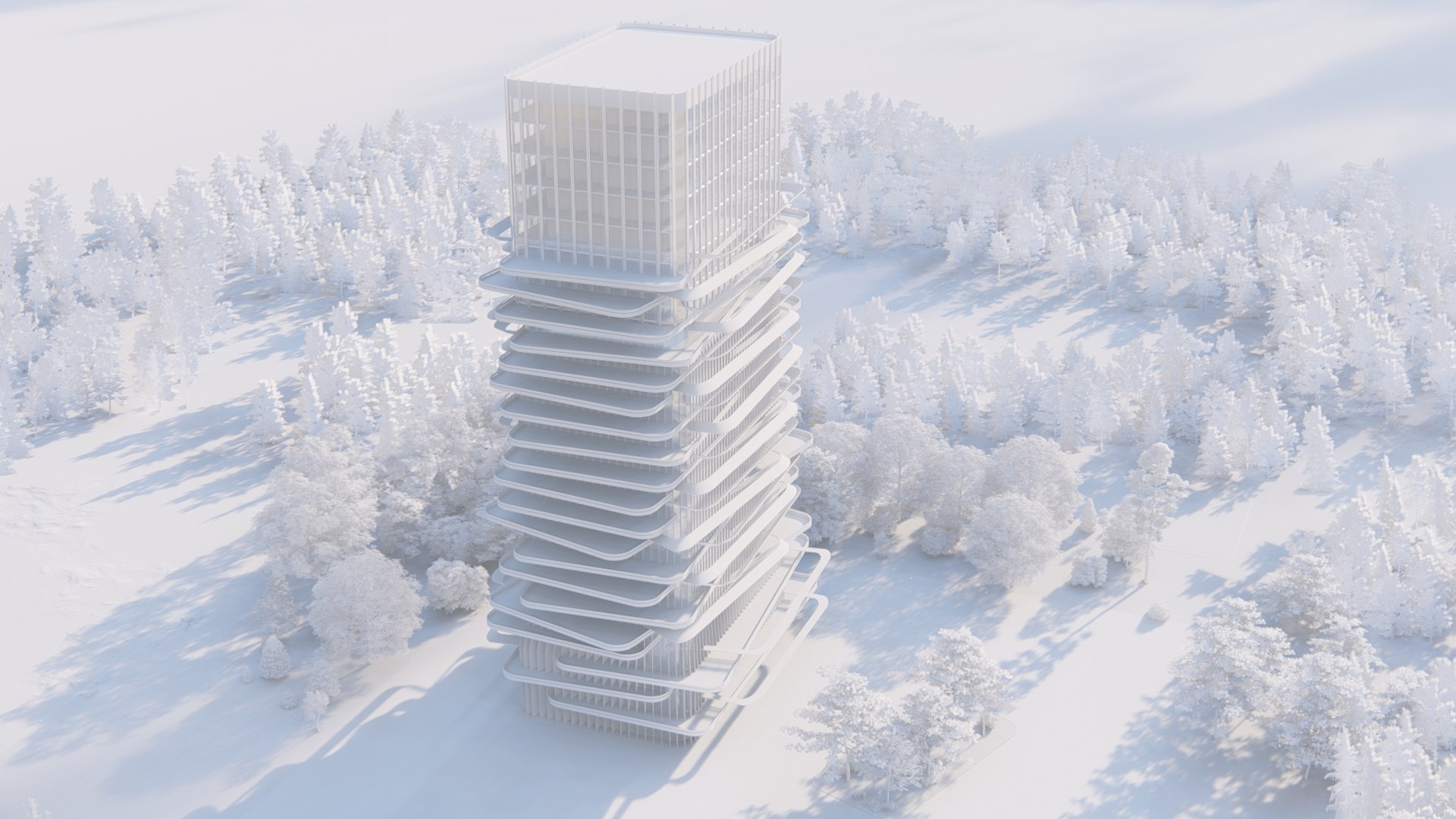 3D Buildings Future Low-poly - TurboSquid 1630198