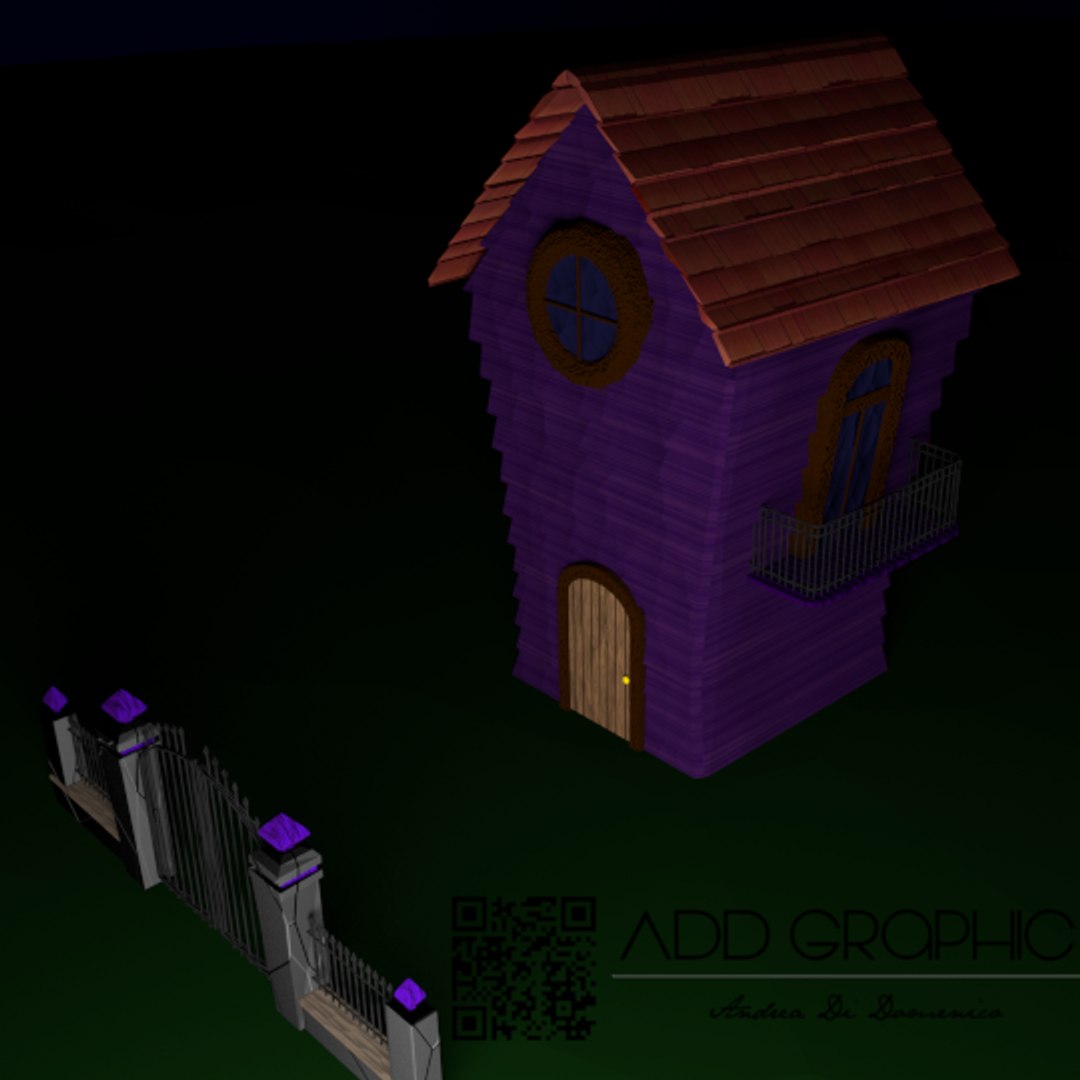 Dark House Cartoon Obj