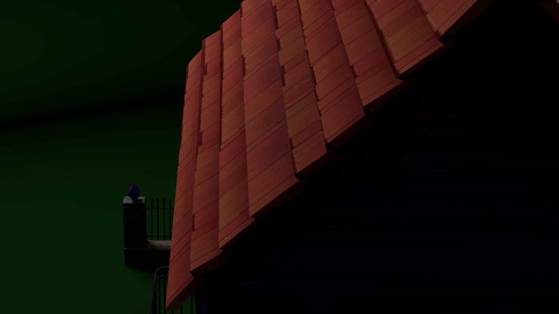 Dark House Cartoon Obj