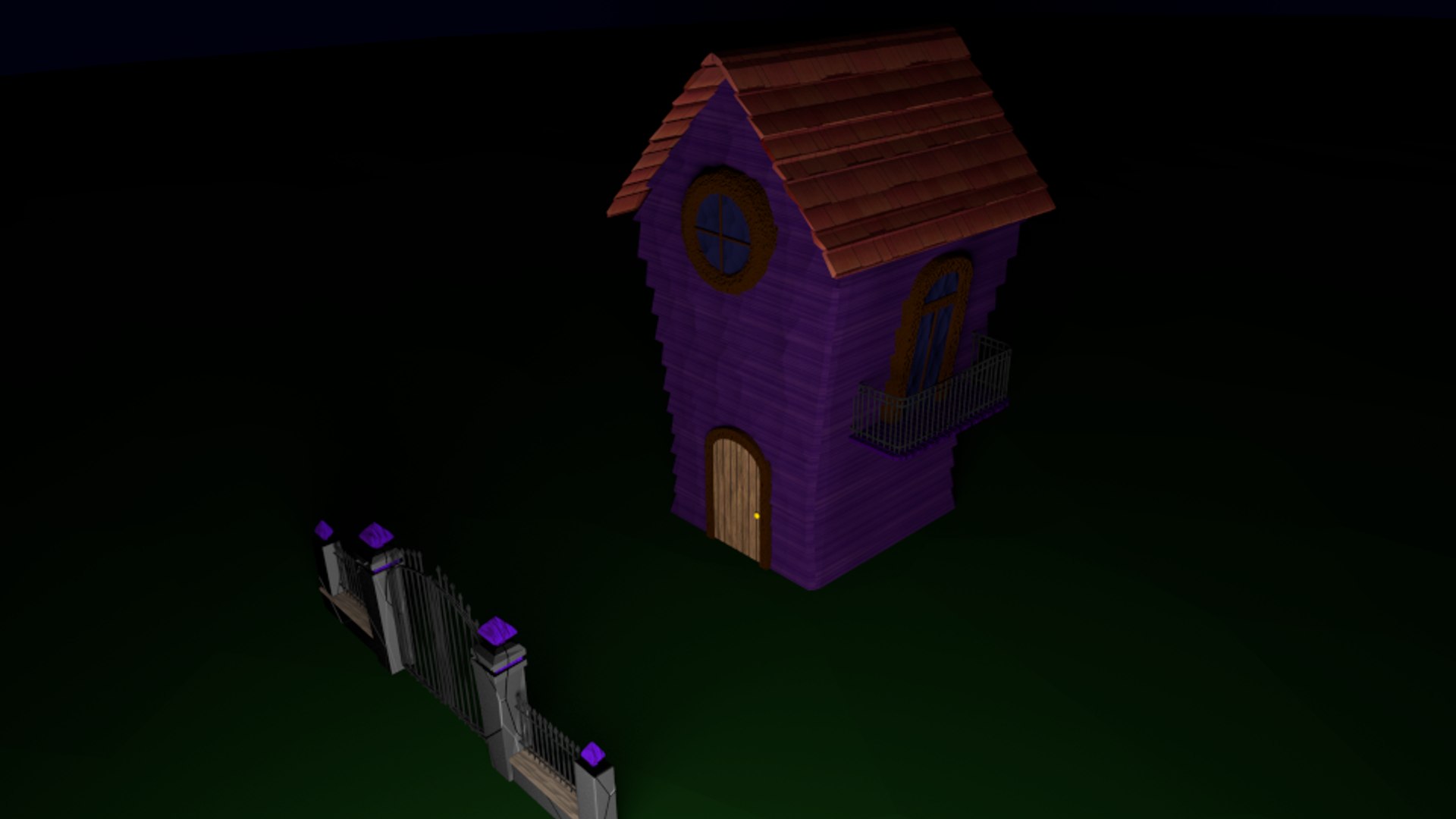 Dark House Cartoon Obj