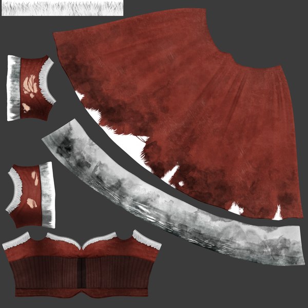 3D model Worn-out Tatty Ragged Tavern Dress - TurboSquid 1962225