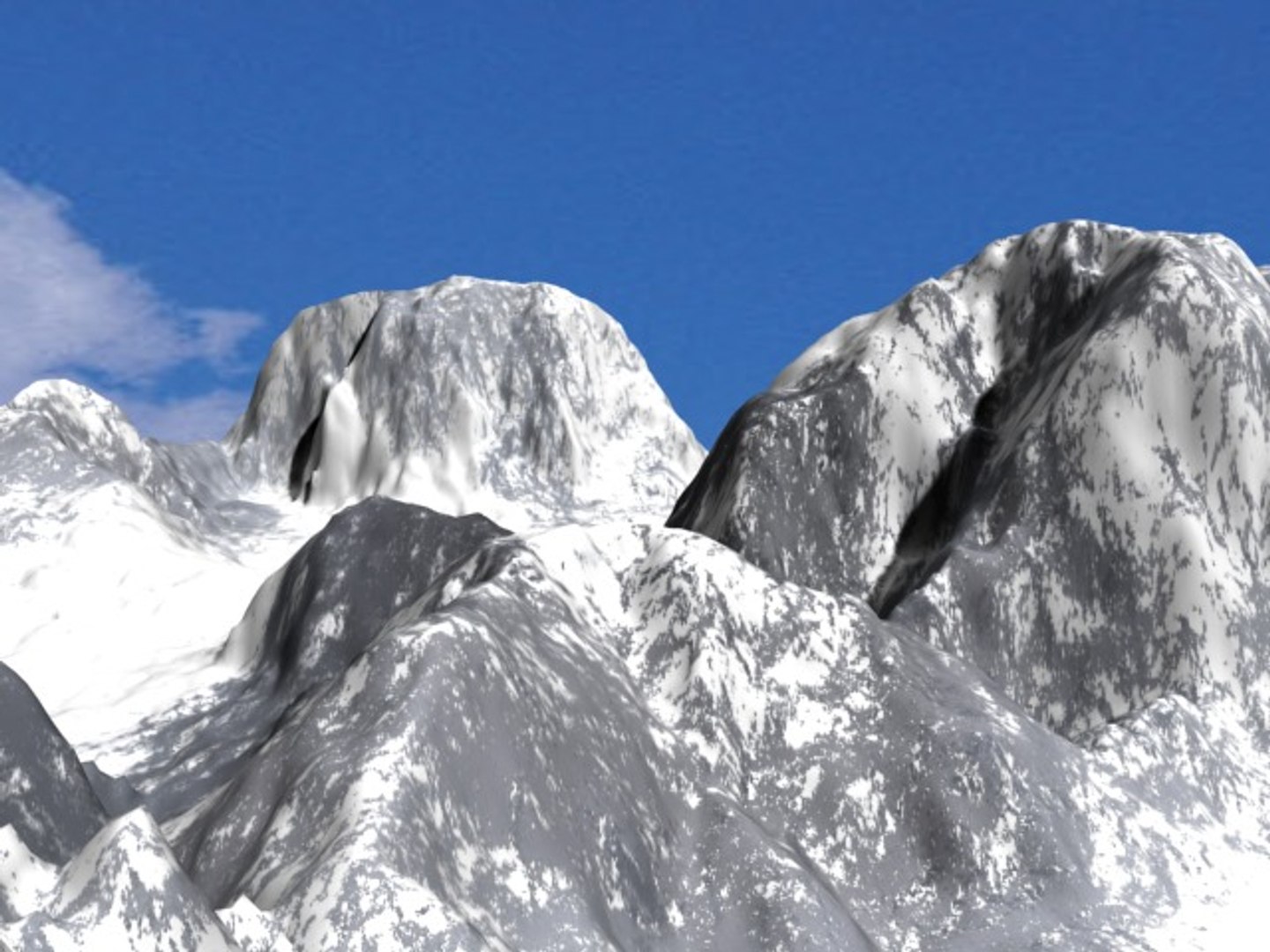 Mountain Terrain Realistic Snow 3d Model
