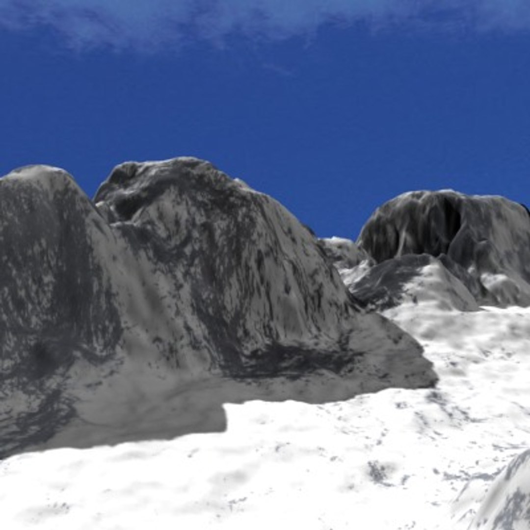 Mountain Terrain Realistic Snow 3d Model