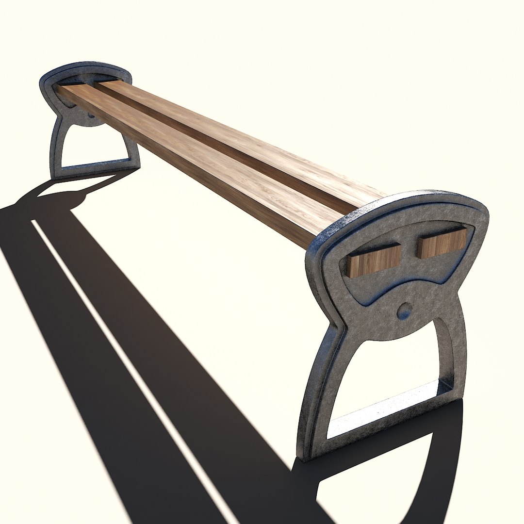 3D Street Bench Model - TurboSquid 1596084
