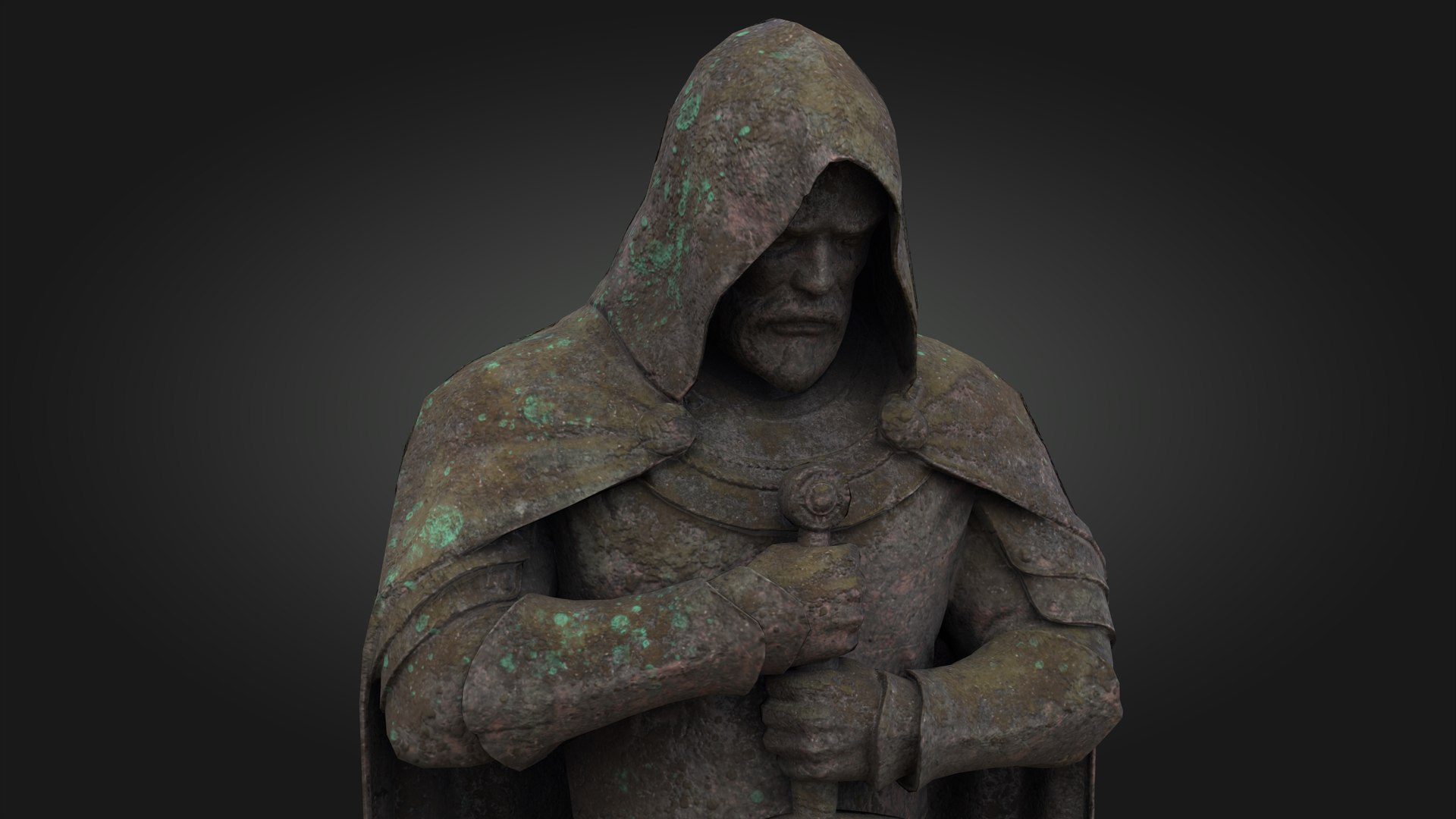3D Ancient Granite Knight Statue - PBR Model - TurboSquid 1725918