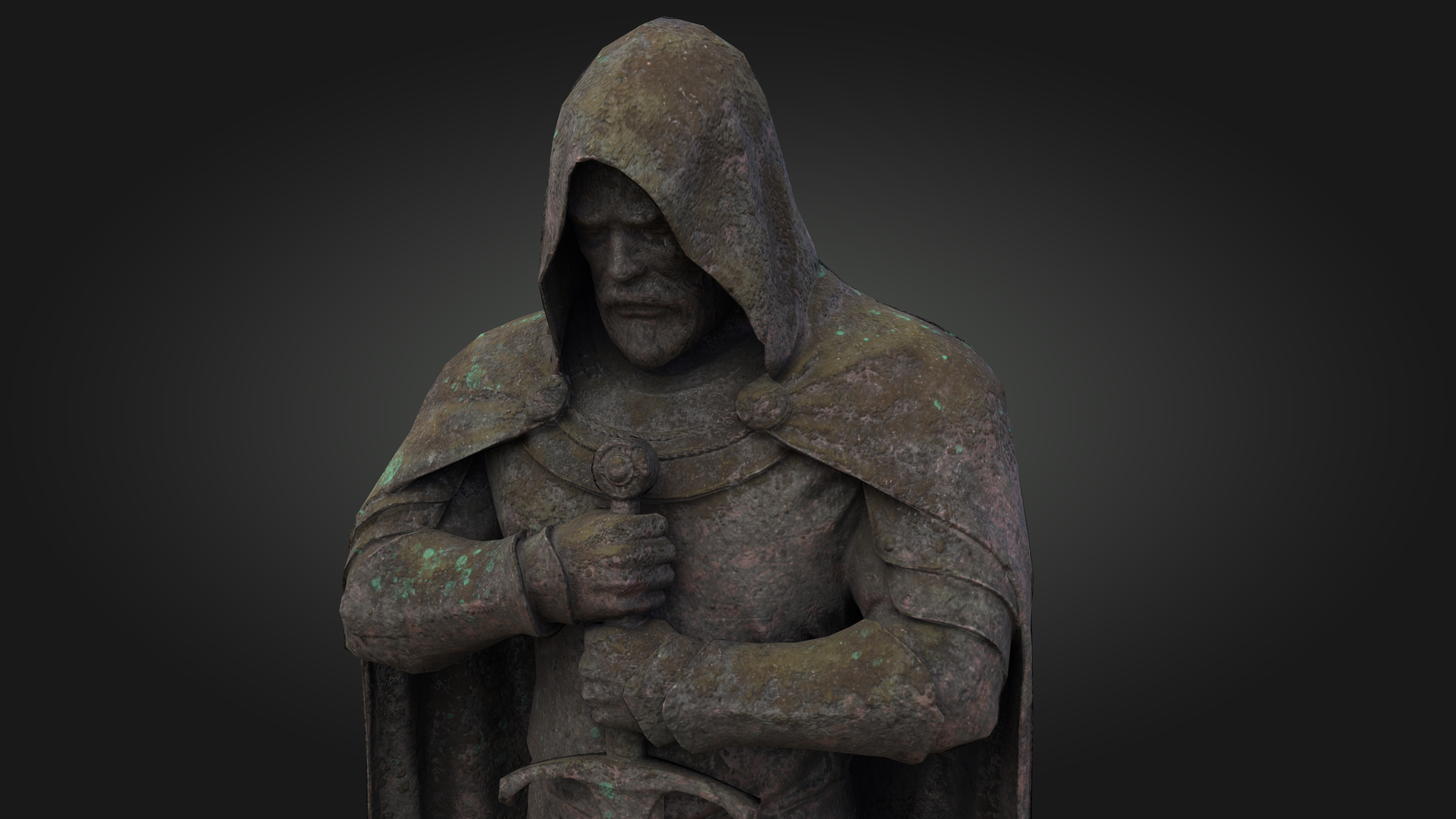 3D Ancient Granite Knight Statue - PBR model - TurboSquid 1725918