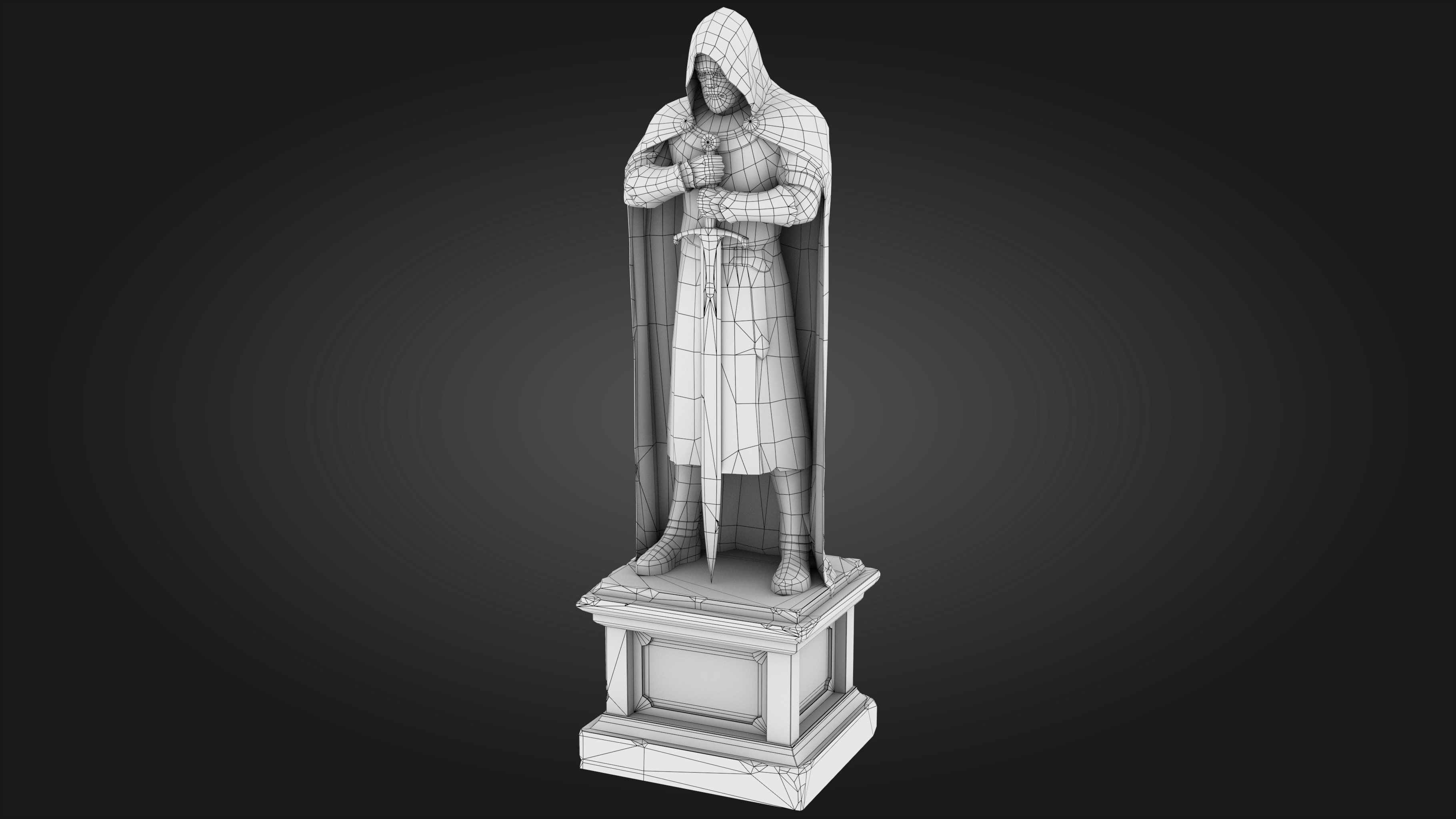 3D Ancient Granite Knight Statue - PBR model - TurboSquid 1725918