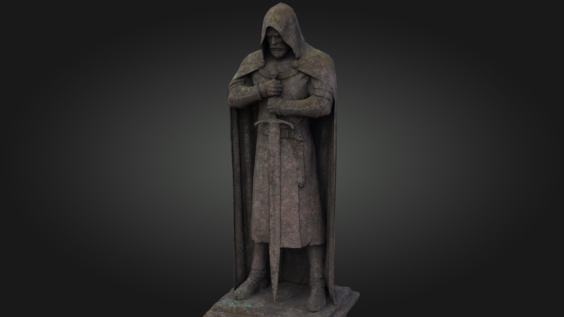 3D Ancient Granite Knight Statue - PBR Model - TurboSquid 1725918
