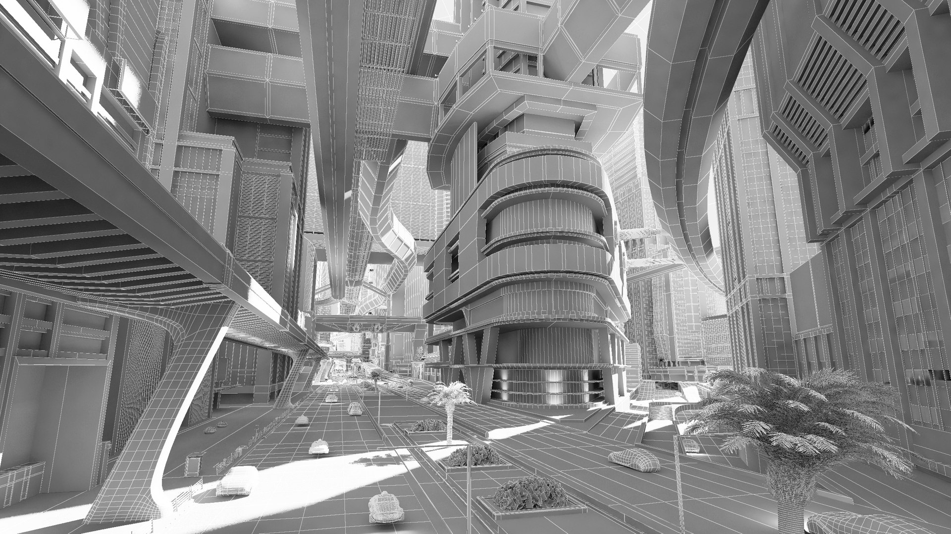 3D Future City Model - TurboSquid 2314307