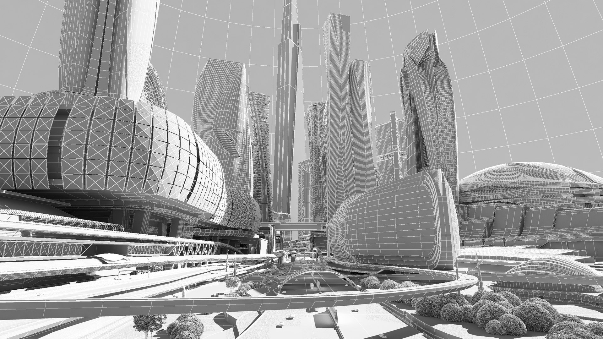 3D Future City Model - TurboSquid 2314307