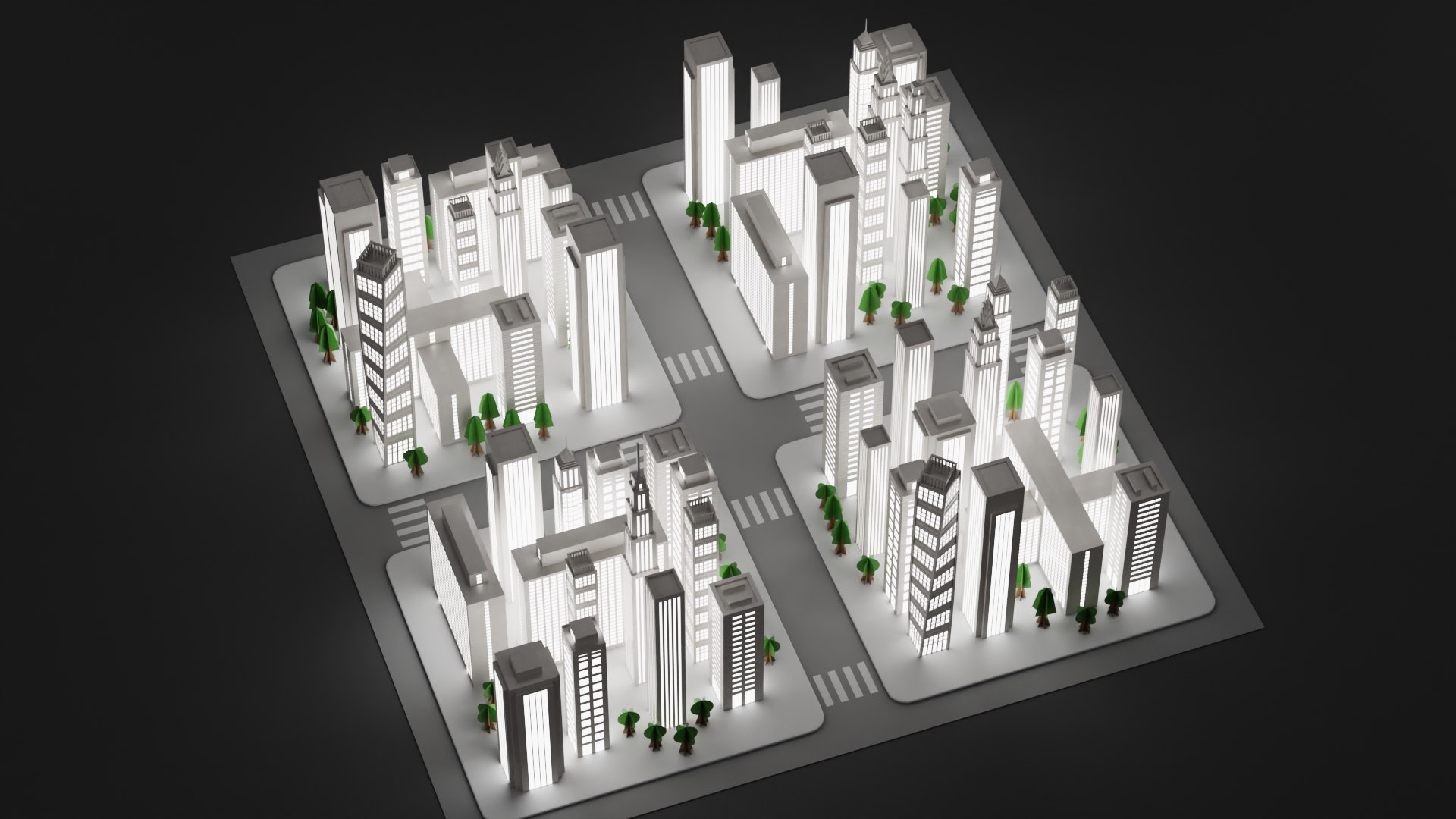 Paper City Street Night 3D model - TurboSquid 2183962
