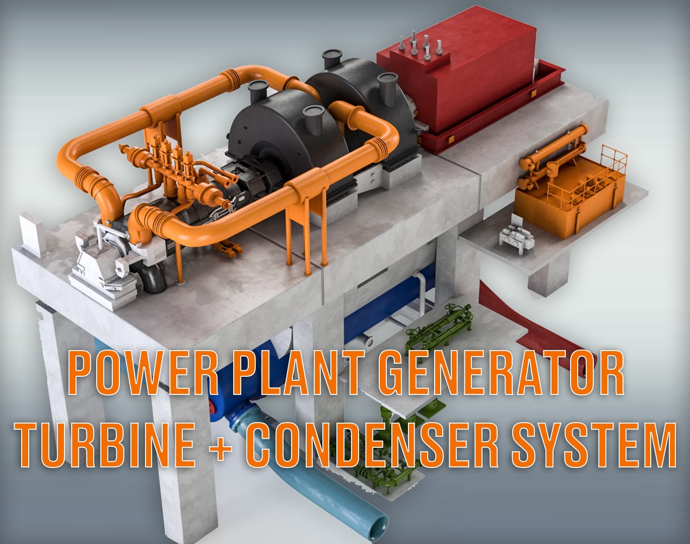 Power Plant Turbine Generator Model - TurboSquid 1197077