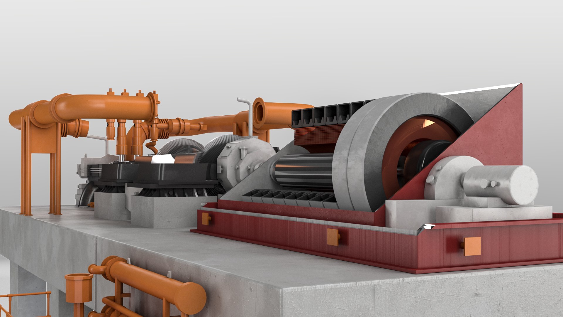 Power Plant Turbine Generator Model - TurboSquid 1197077