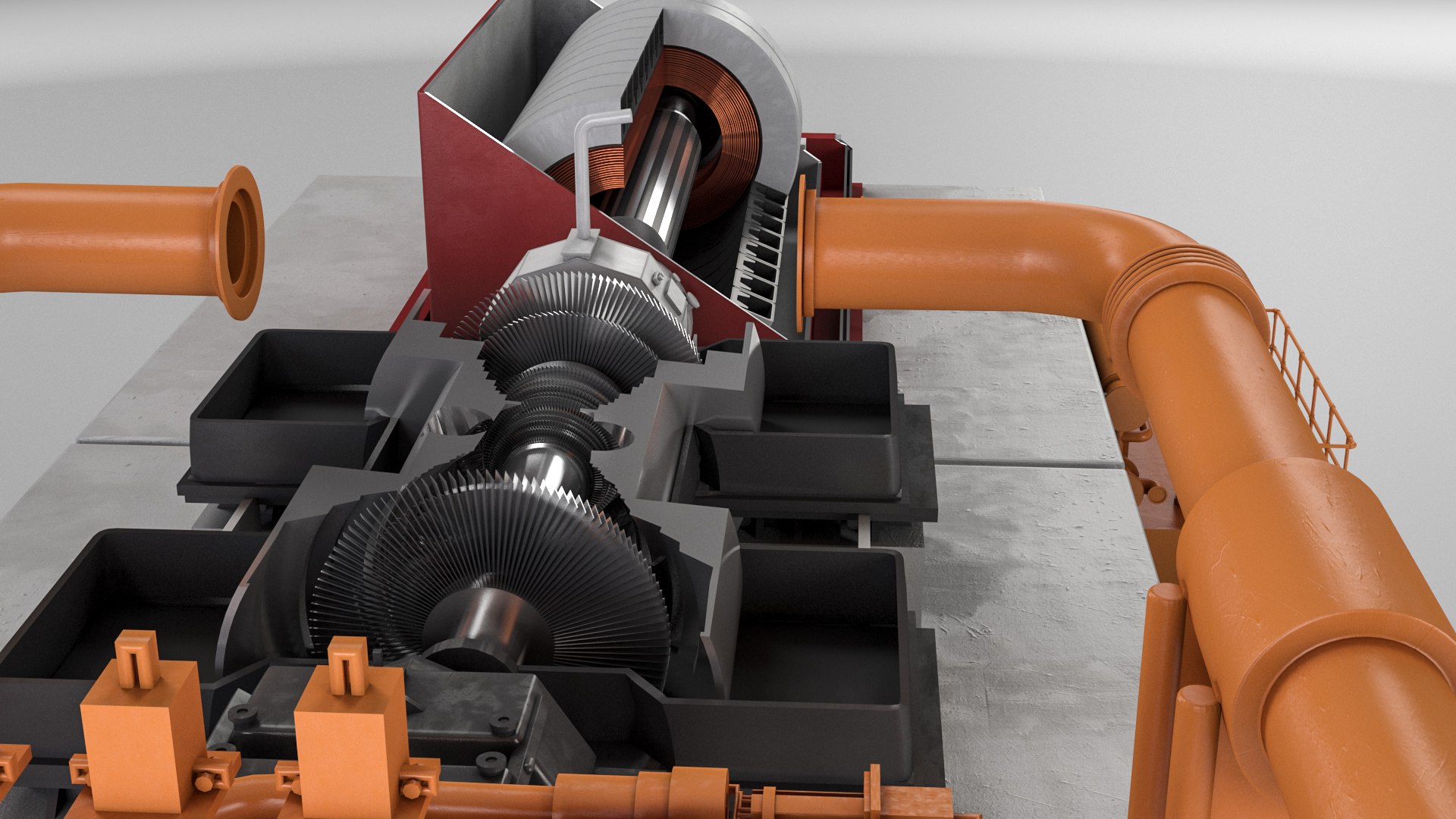 Power Plant Turbine Generator Model - TurboSquid 1197077