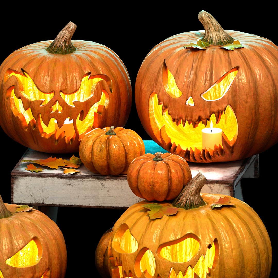 3D Model Pumpkin Set - TurboSquid 2317043
