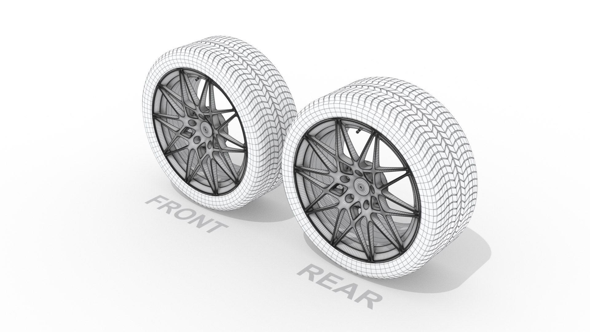 Sports Car Rims 20 inch with Tires 3D model - TurboSquid 2165479