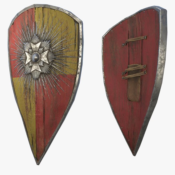modelo 3d Fantasy Shield RPG Kite Heater Medieval Templar Porpax Griego ...