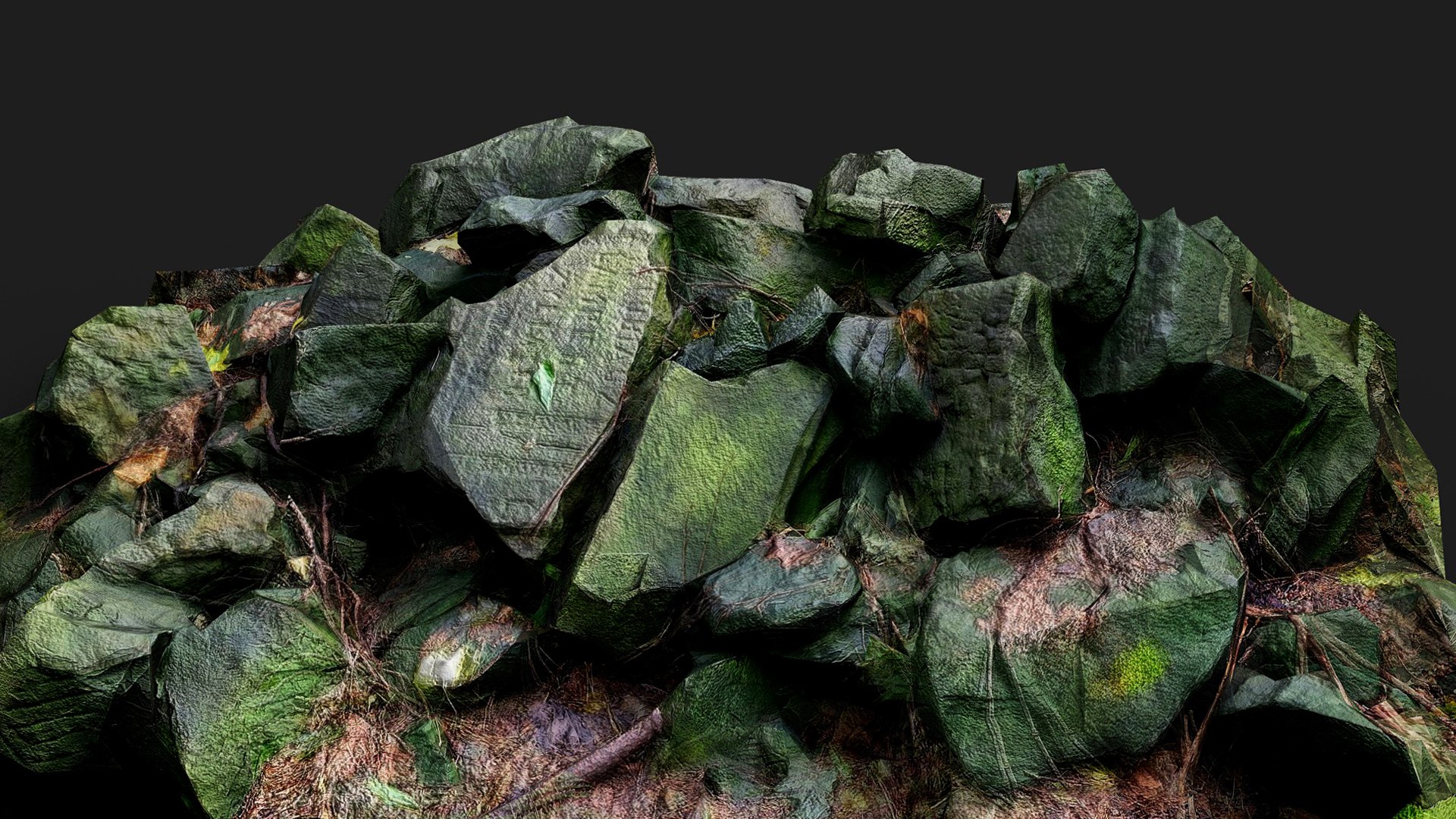 Ancient Stone Debris Mossy Ruins PBR Photogrammetry 3D Model ...