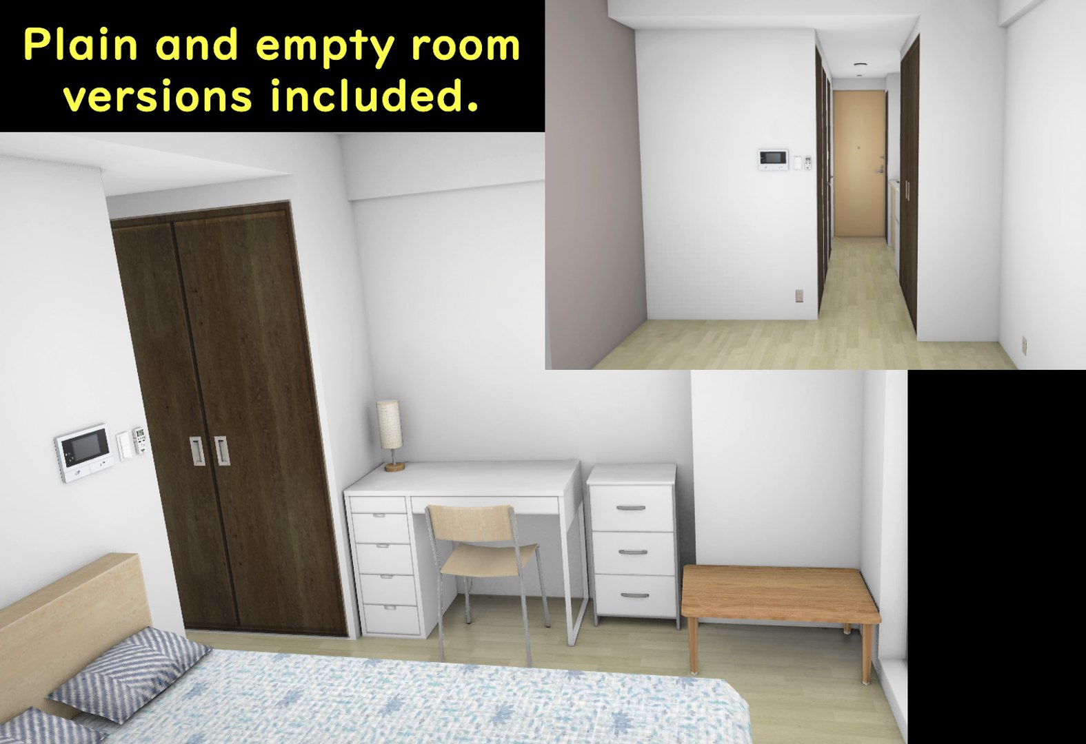 Japanese Apartment - Low-poly PS1-PS2 Style Model - TurboSquid 2423066