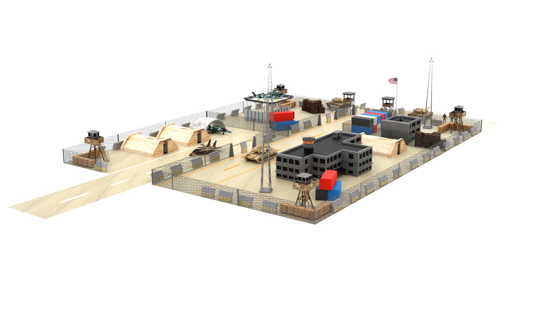 3D Model US Military Base - TurboSquid 1883377