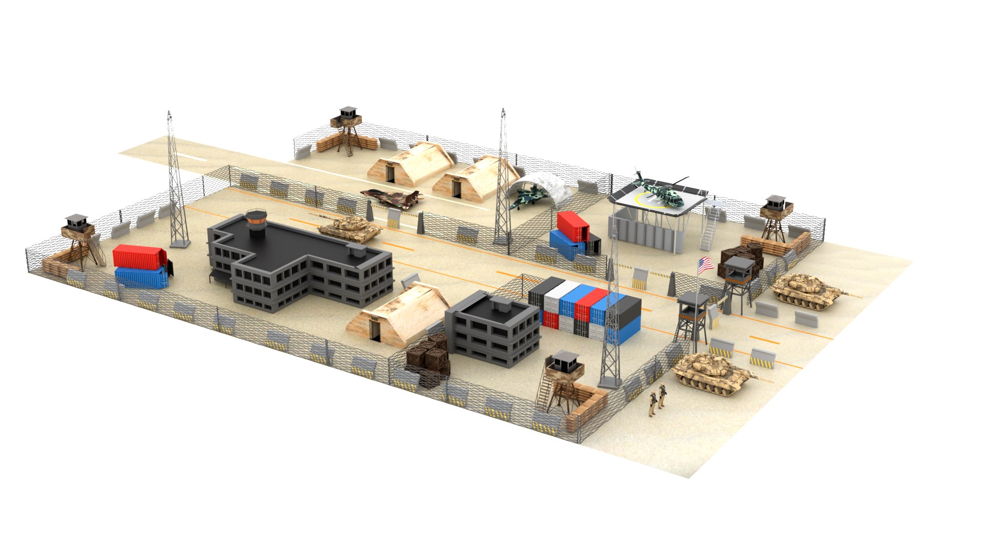 3D Model US Military Base - TurboSquid 1883377
