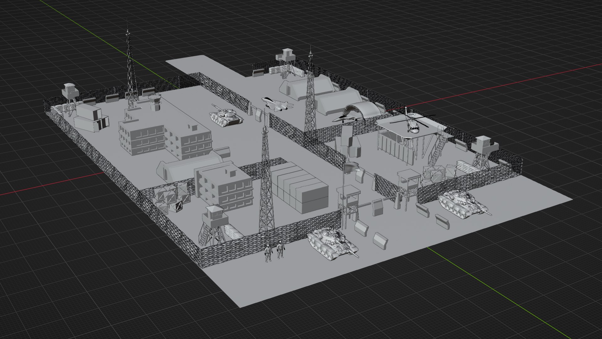 3D Model US Military Base - TurboSquid 1883377