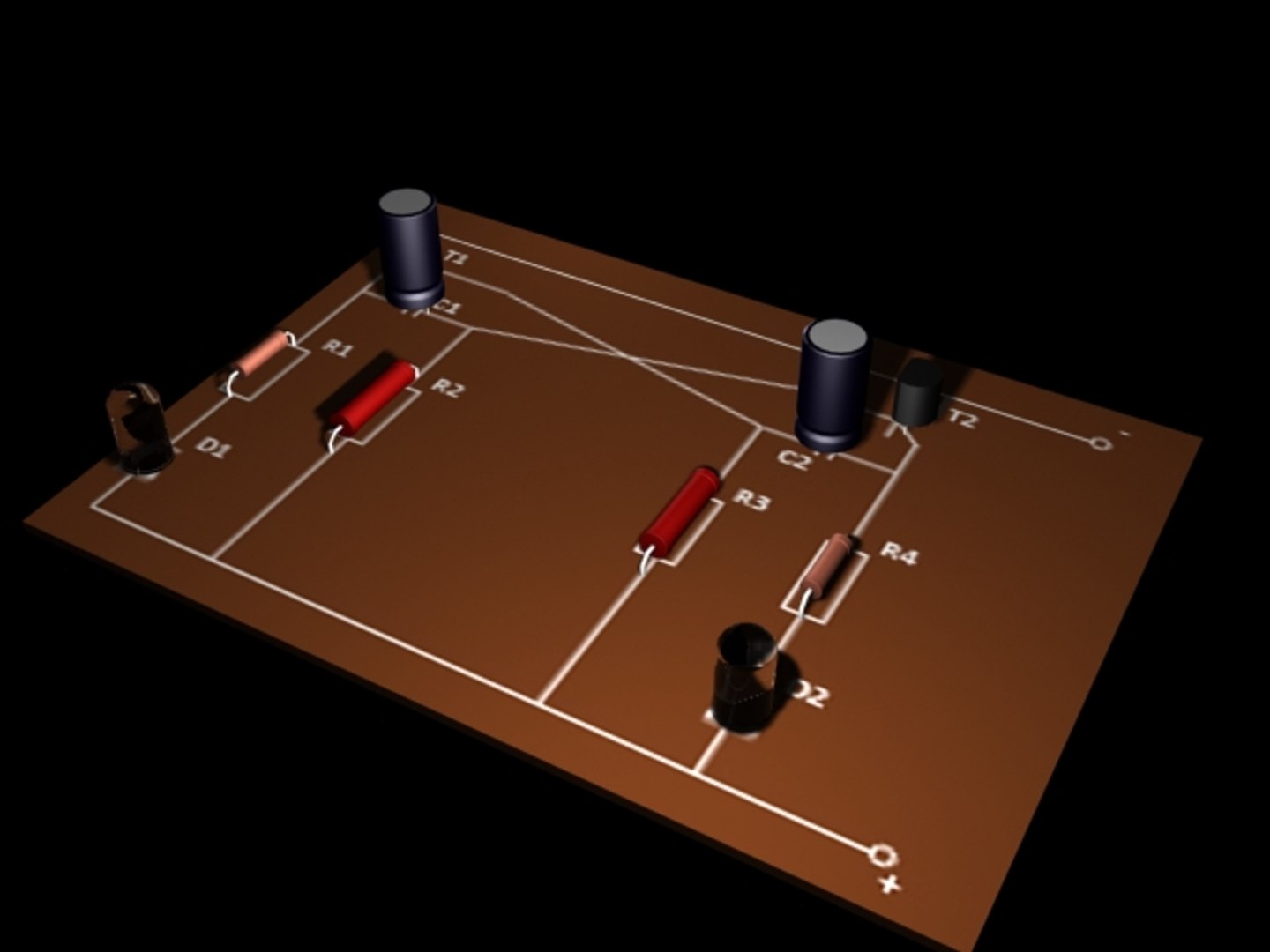 3d model basic electronics set resistors