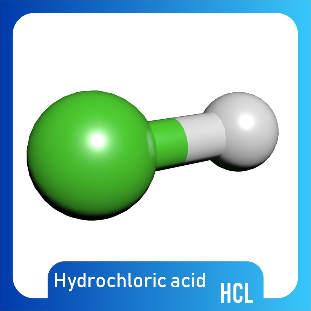 Hcl Molecule Hydrochloric Acid 3D Model - TurboSquid 1424824