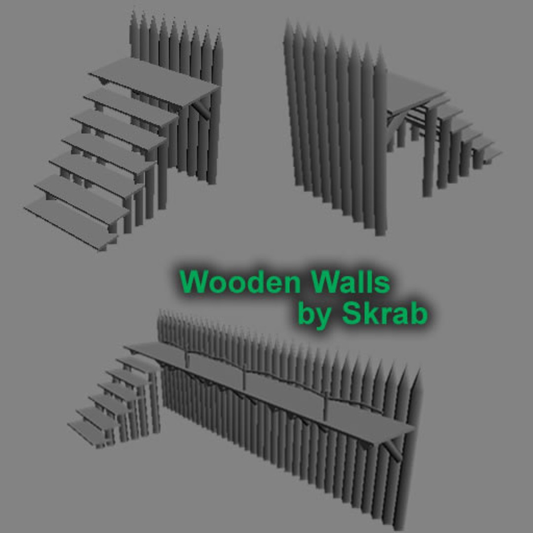 wooden wall 3d model