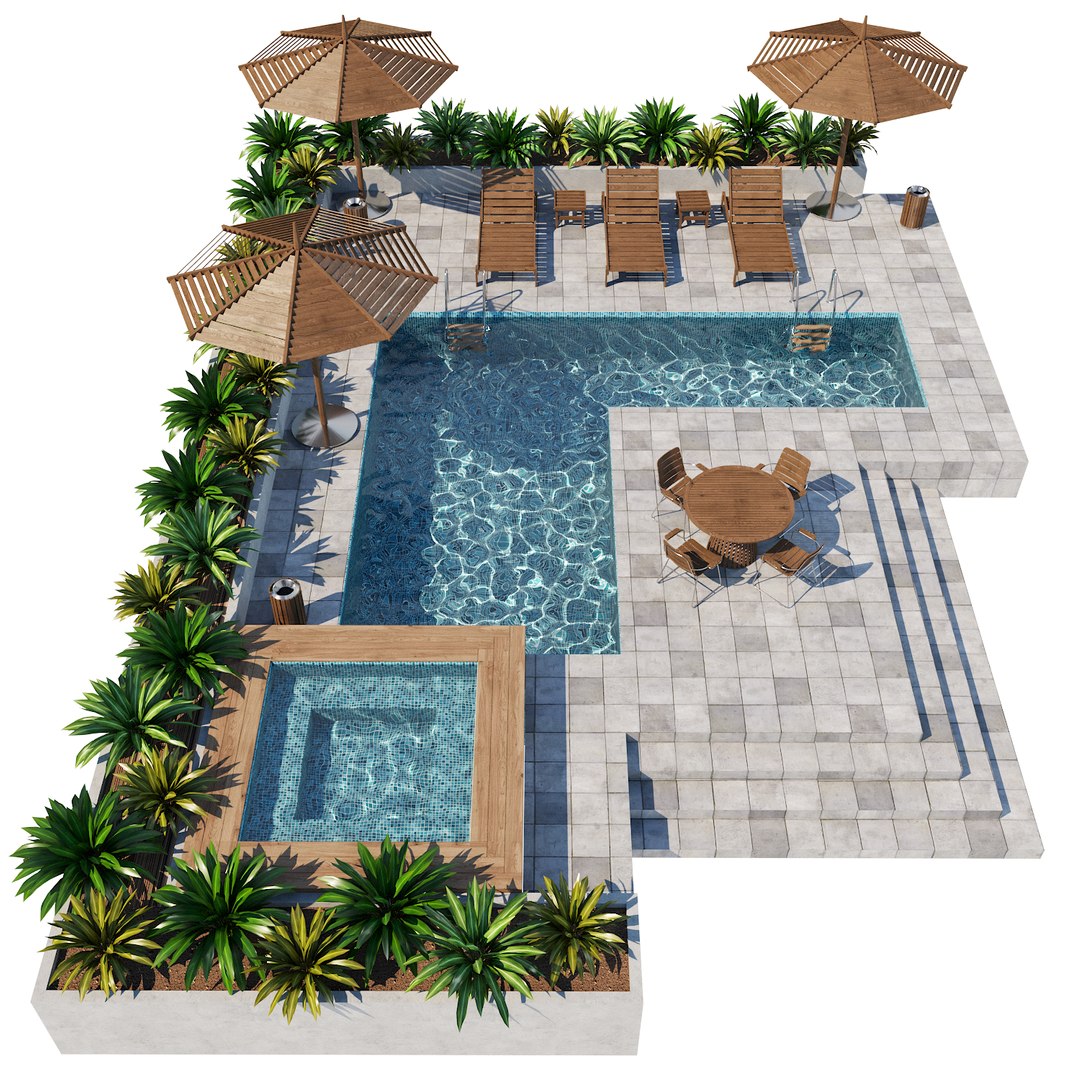 Swimming pool 3D model - TurboSquid 1724823