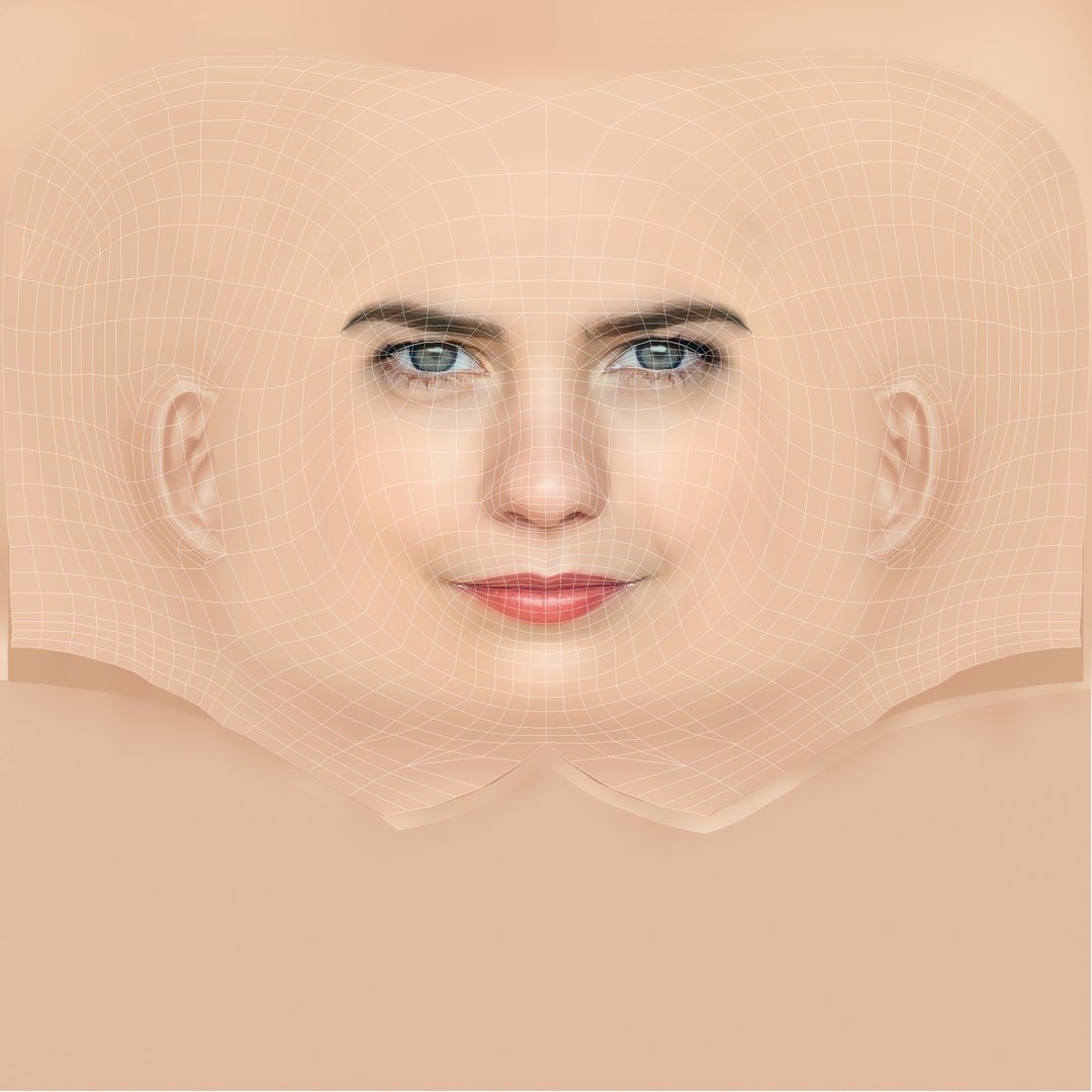 3D Chloe Bayliss Head - No Hair - Low Poly Head For Game Model ...